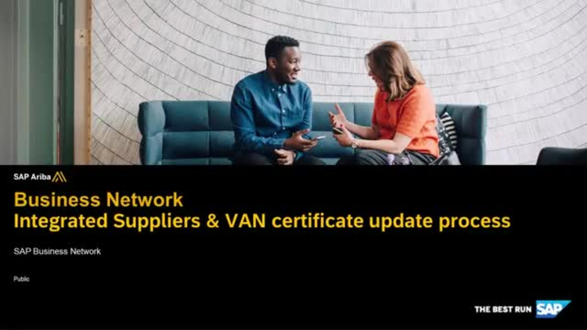 SAP Video - Integrated Supplier & VAN Certificate Update Process