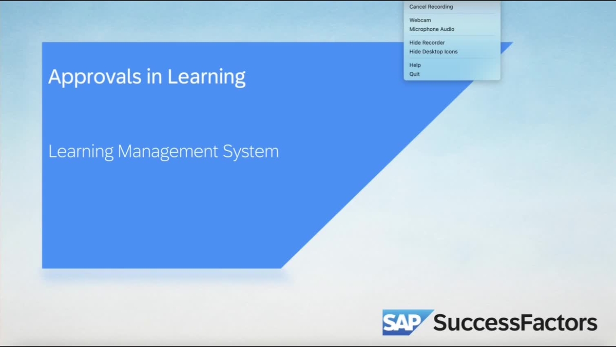 SAP Video - Approvals in Learning