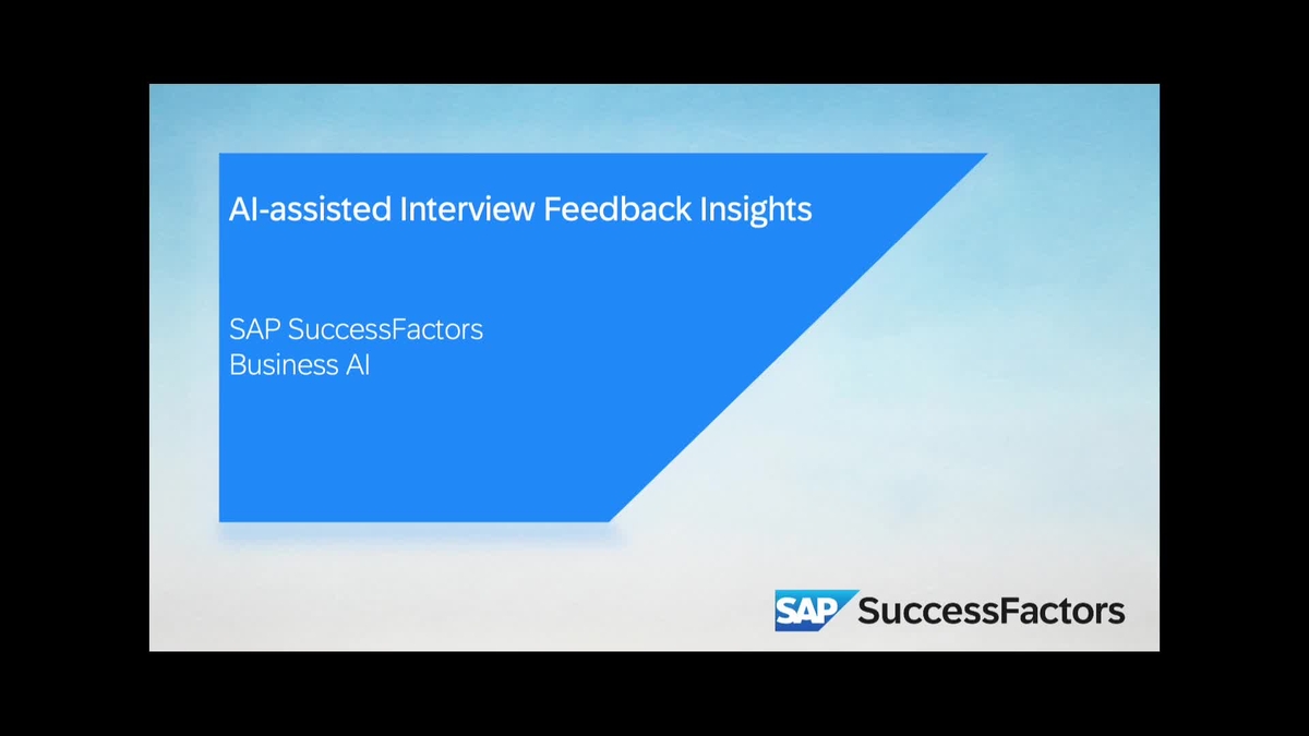SAP Video - AI-assisted Interview Feedback Insights