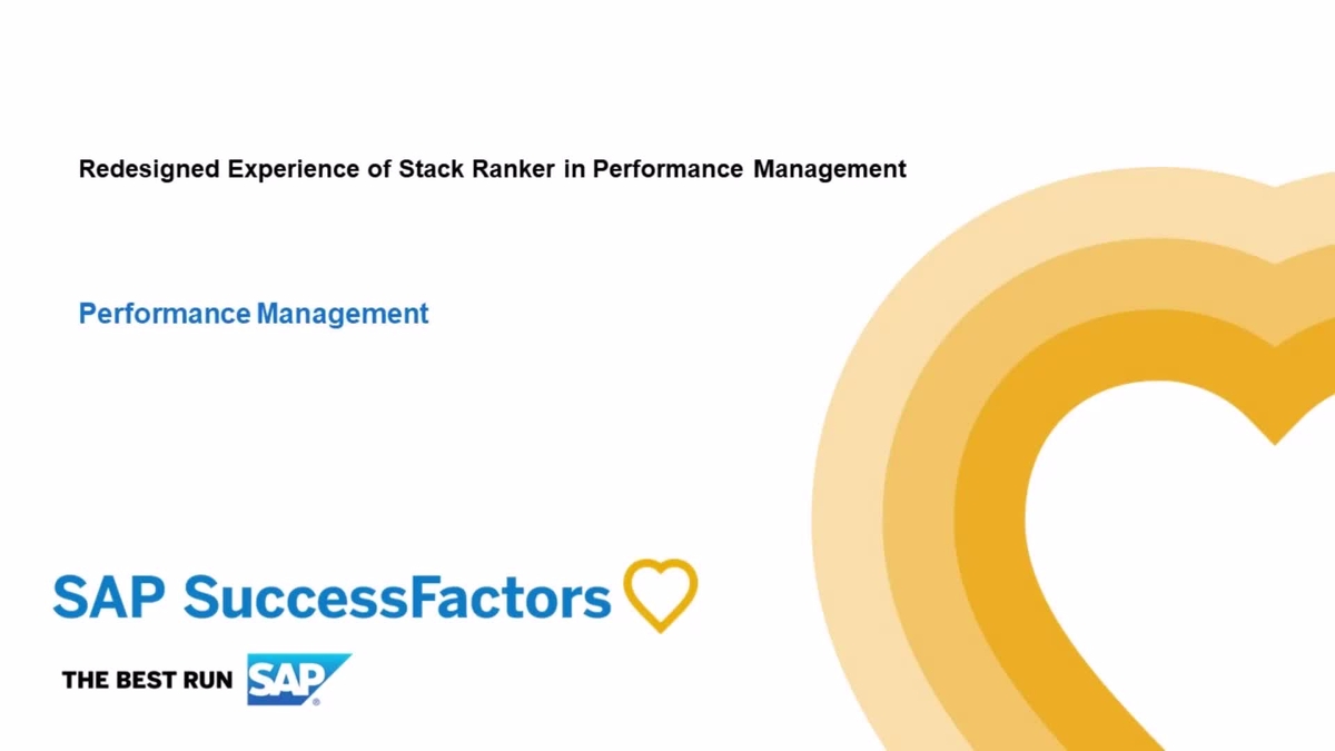 SAP Video - Redesigned Experience of Stack Ranker in Performance Management