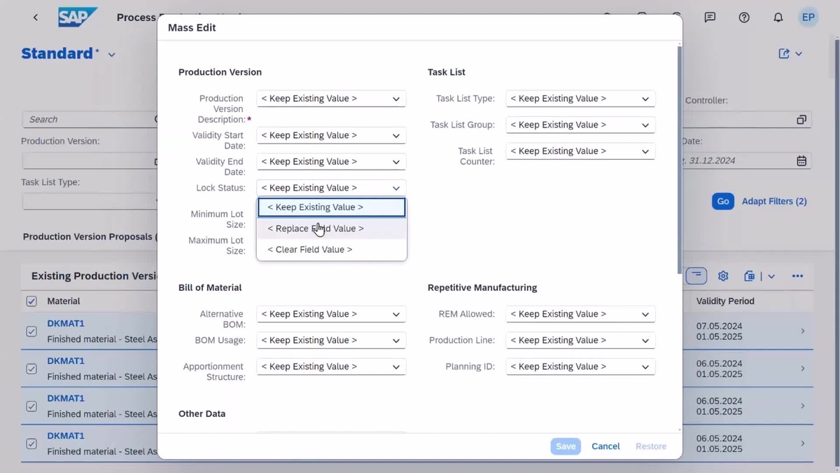 SAP Video - 2408 | Process Production Versions - Mass Edit | Manufacturing