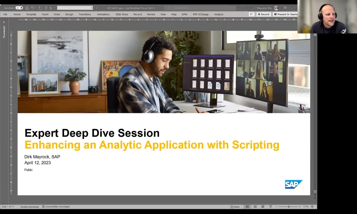 SAP Video - Enhancing an Analytic Application with Scripting (Recorded Expert Deep Dive Session)