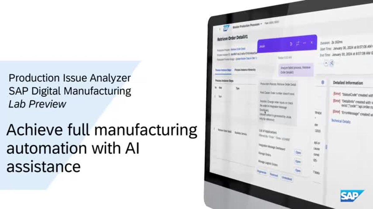 SAP Video - Resolve Automation Issues with AI and Production Issue Analyzer in SAP Digital ...