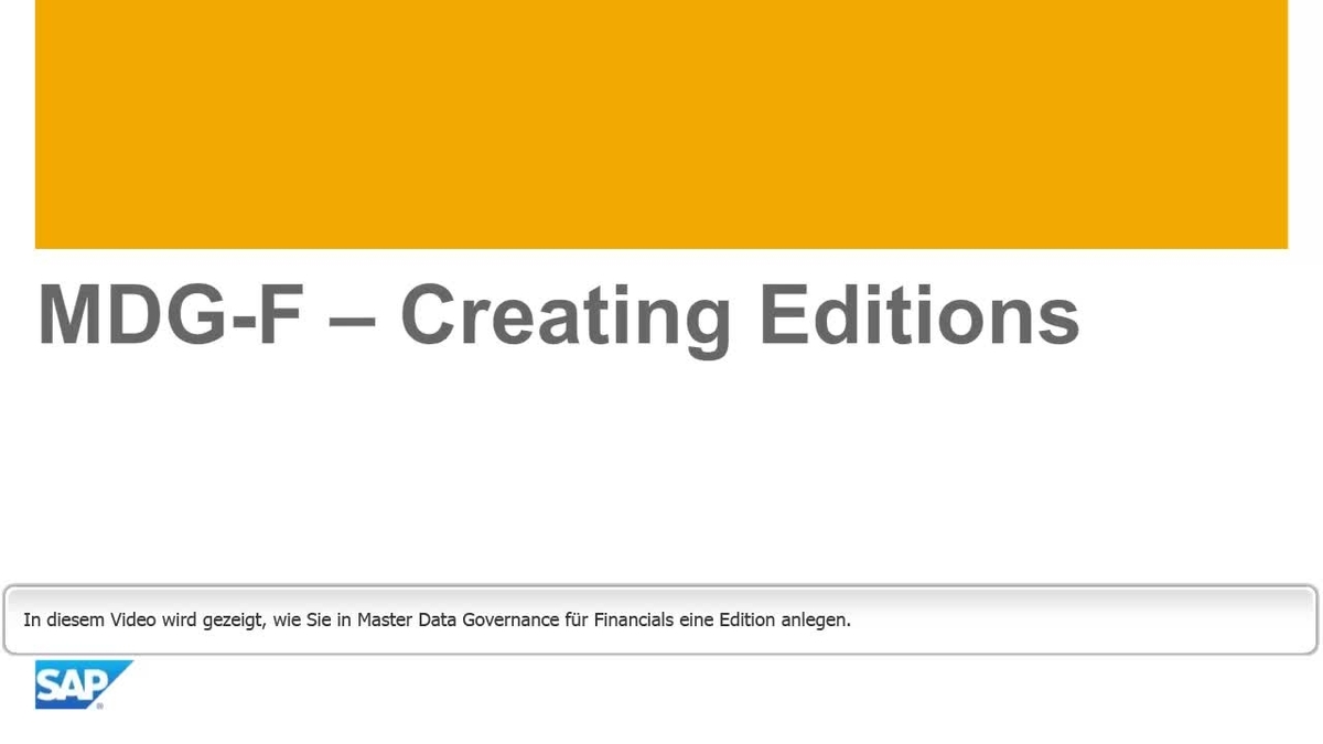 SAP Video - How-To Video SAP Master Data Governance for Financials ...
