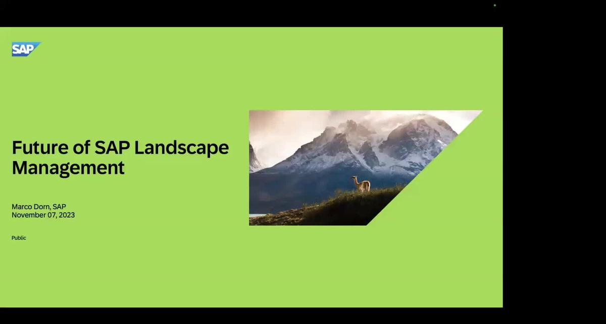 SAP Video - Future of SAP Landscape Management