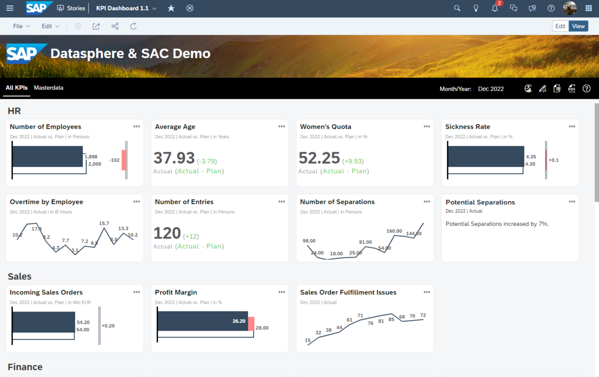 SAP Video - KPI-Dashboard with SAP Analytics Cloud and SAP Datasphere