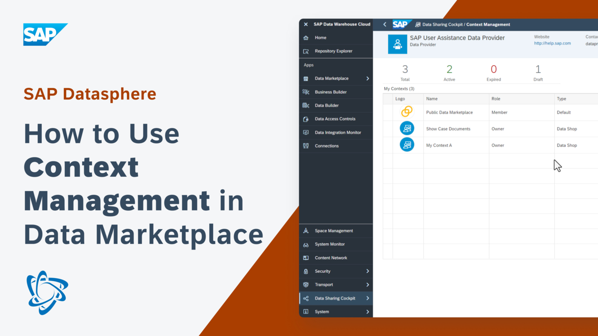SAP Video - How to Use Context Management in Data Marketplace: SAP Datasphere