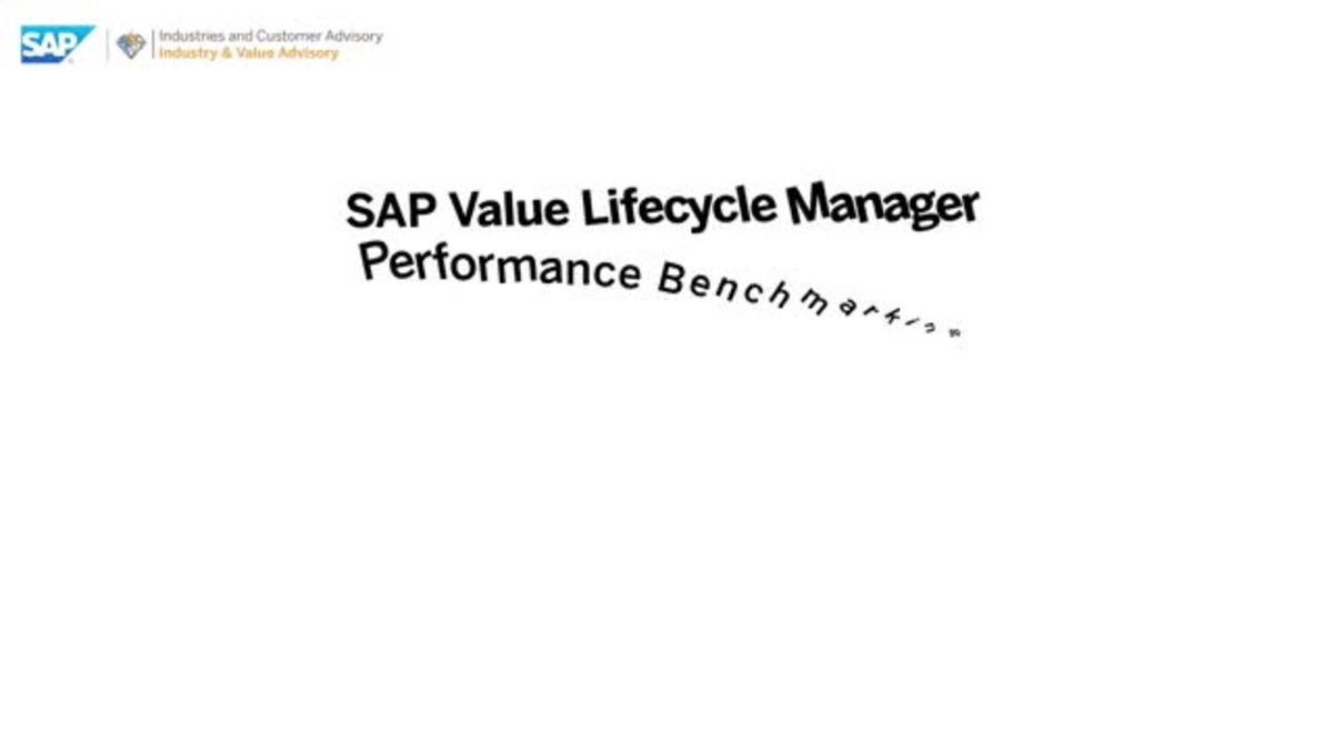 SAP Video - SAP Value Lifecycle Manager – Performance Benchmarking