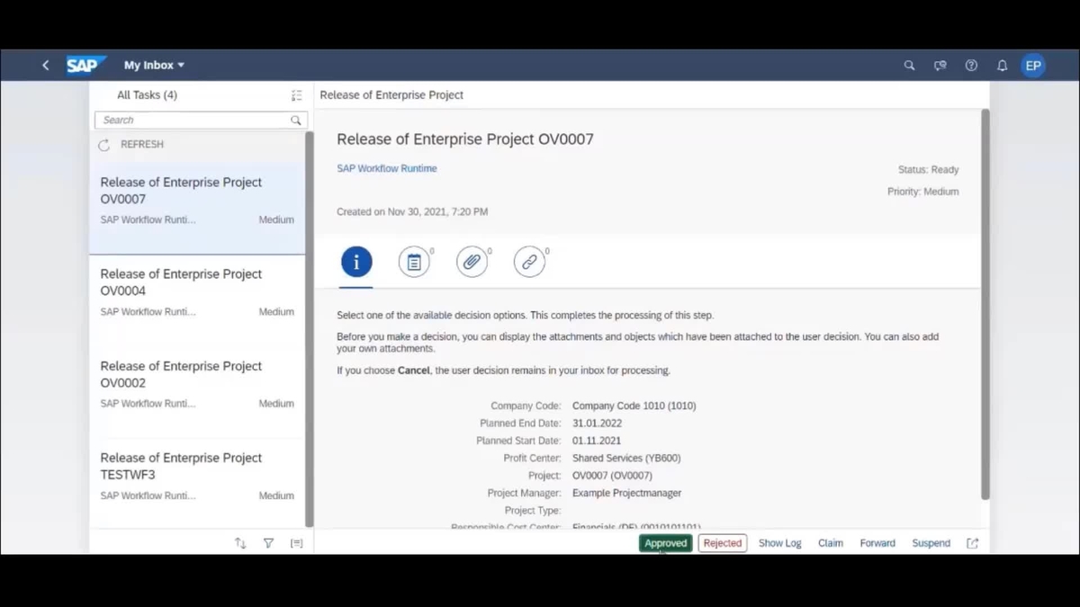 SAP Video - 2202 | Enable Approval Workflow for Enterprise Projects ...