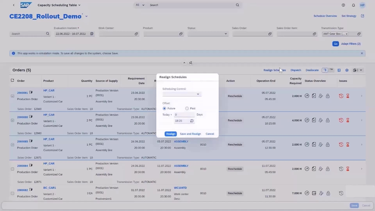SAP Video - 2208 | Capacity Scheduling Table | Manufacturing