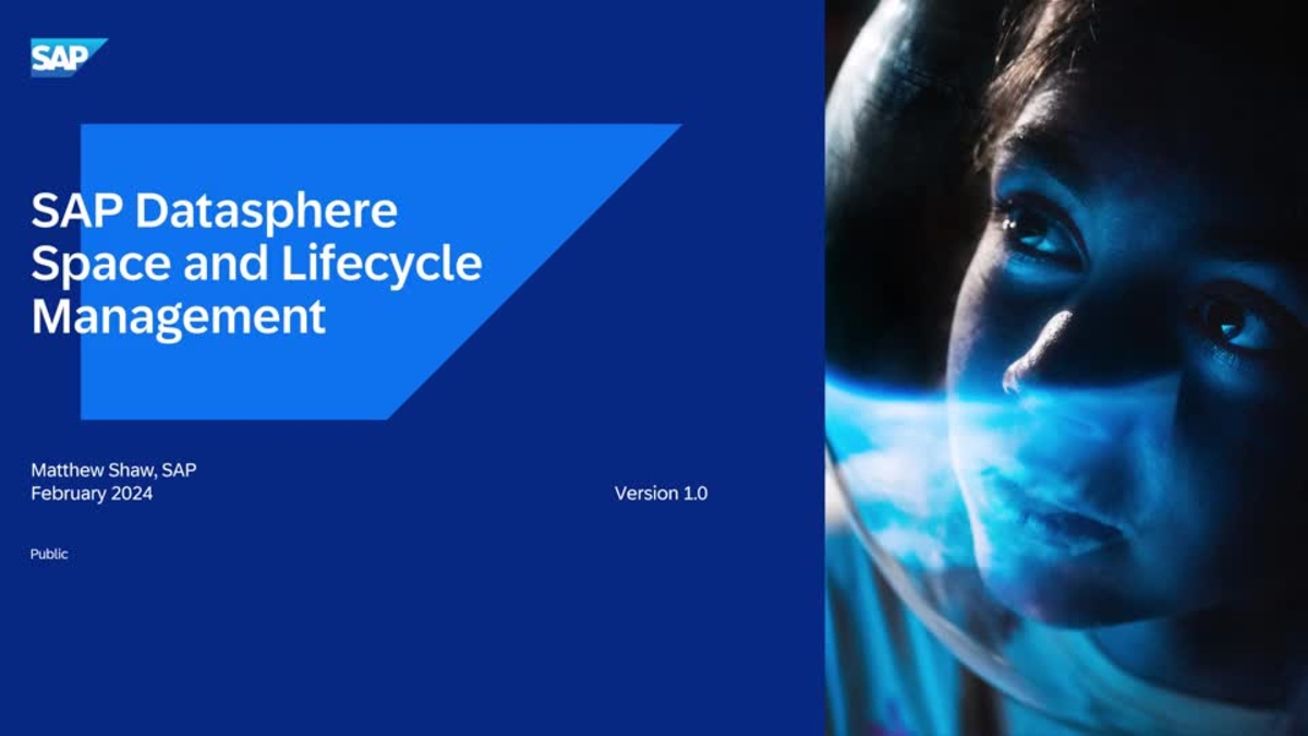 Sap Video Sap Datasphere Space And Life Cycle Management 