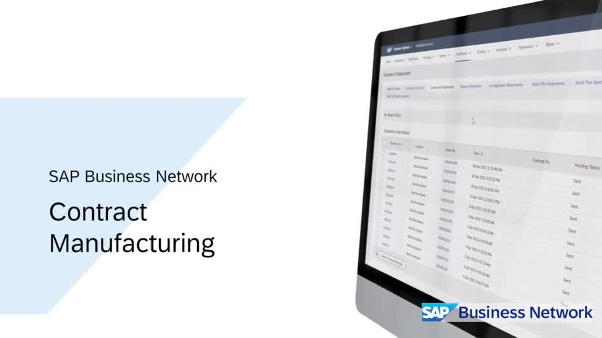 SAP Video - Contract Manufacturing: SAP Business Network for Supply Chain