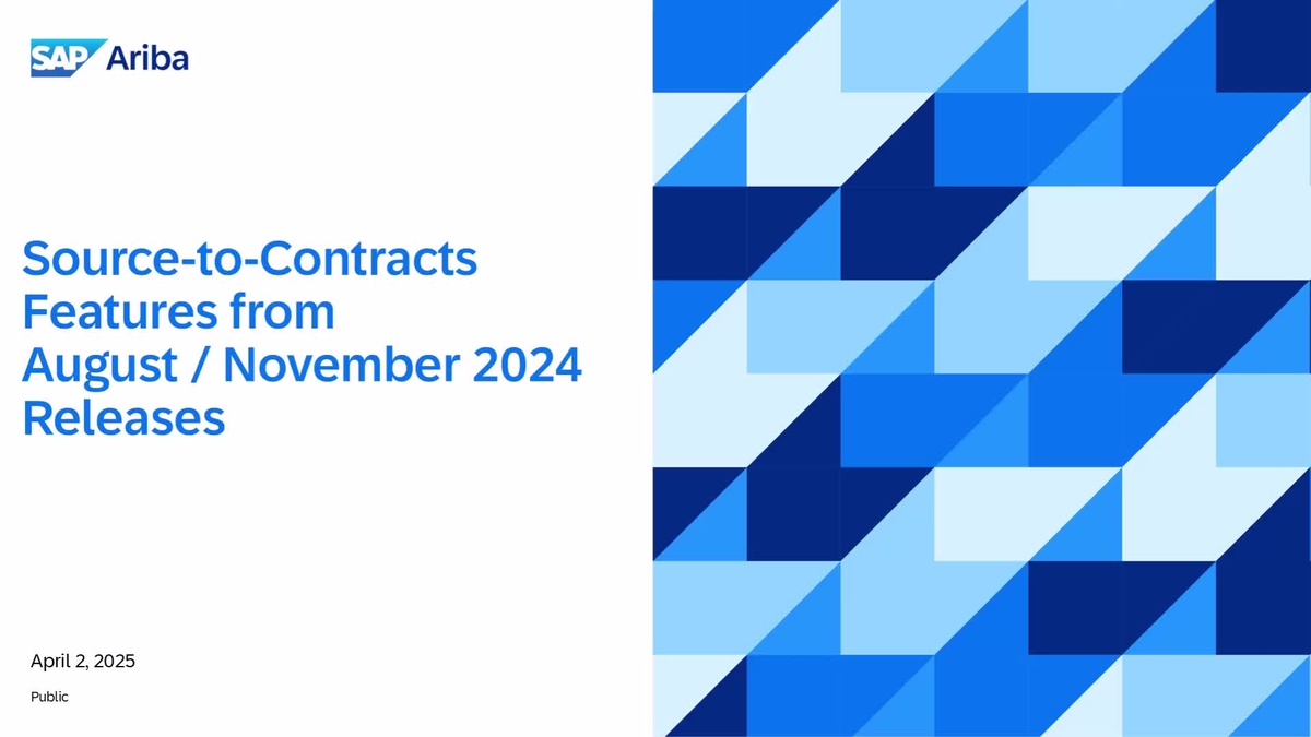 SAP Video - S2C Feature Releases from August & November 2024 Replay