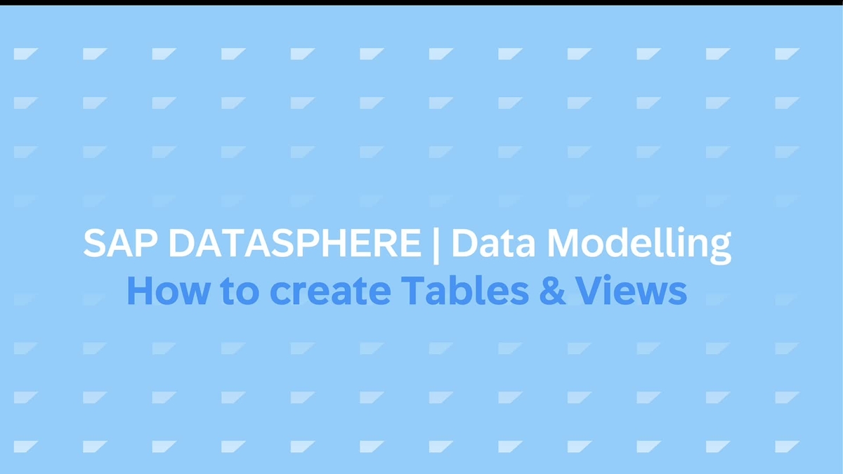 SAP Video - Data Modeling: How to Create Tables and Views
