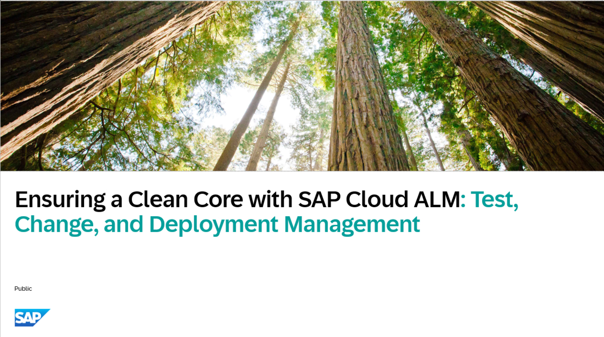 SAP Video - Ensuring a Clean Core with SAP Cloud ALM_ Test, Change, and ...