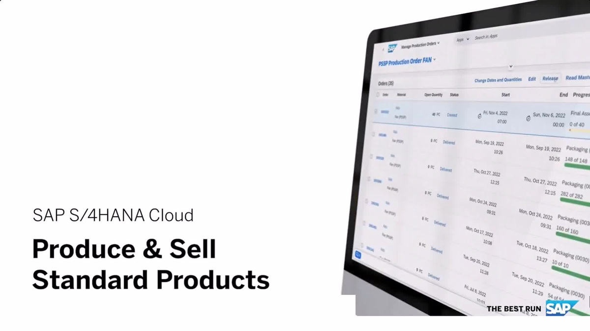 SAP Video - PT SAP S/4 HANA Cloud, public edition - Produce & Sell Standard Products