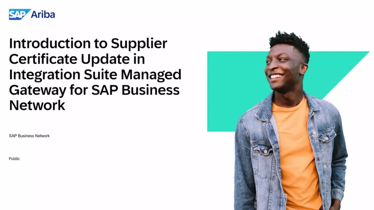 Sap Video Introduction To Supplier Certificate Update In Integration Suite Managed Gateway For