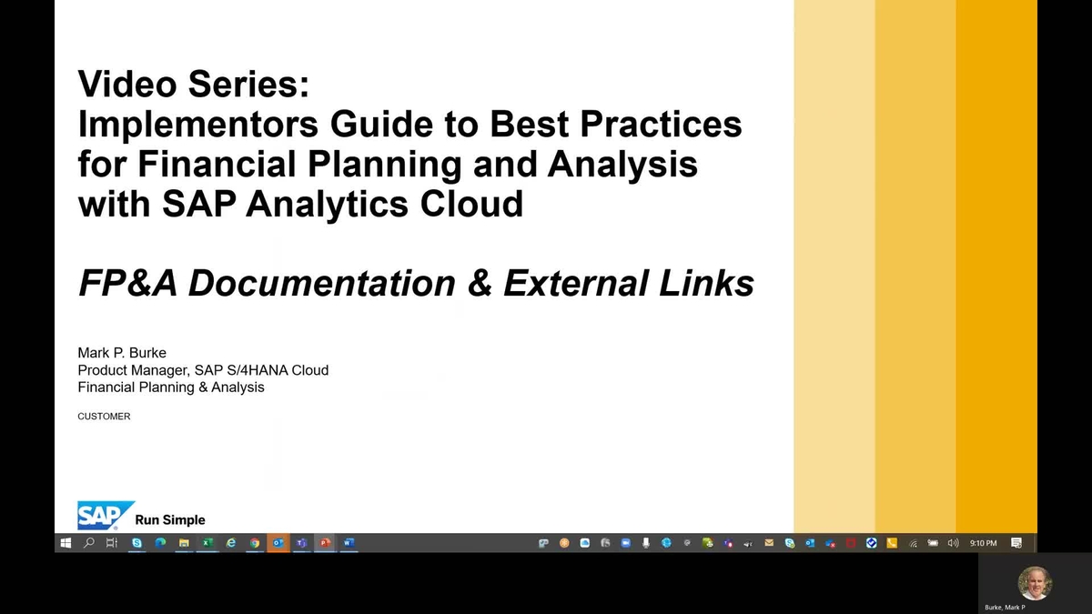 SAP Video - Documentation and External Links for FP&A for SAP S/4HANA ...