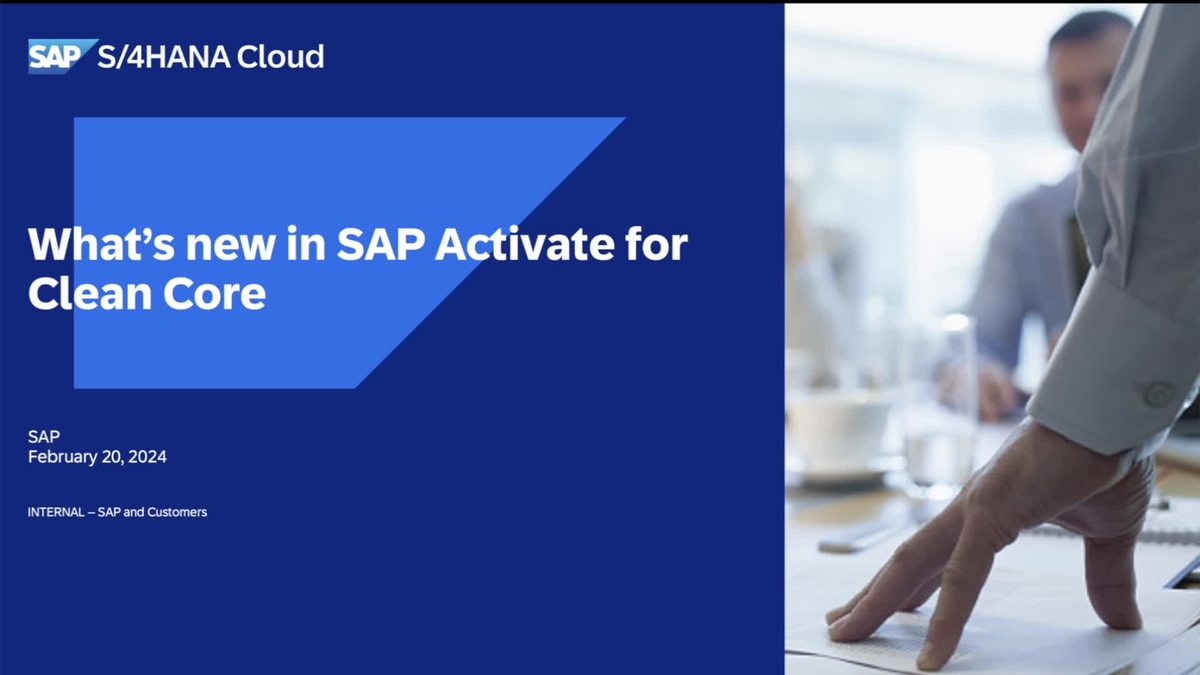 SAP Video - Demo of Clean Core Additions to SAP Activate for RISE with SAP