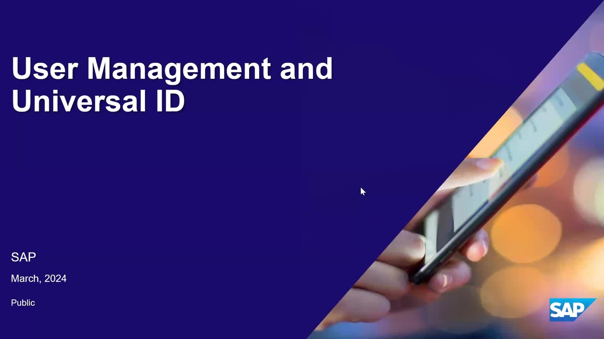 SAP Video - User Management and Universal ID