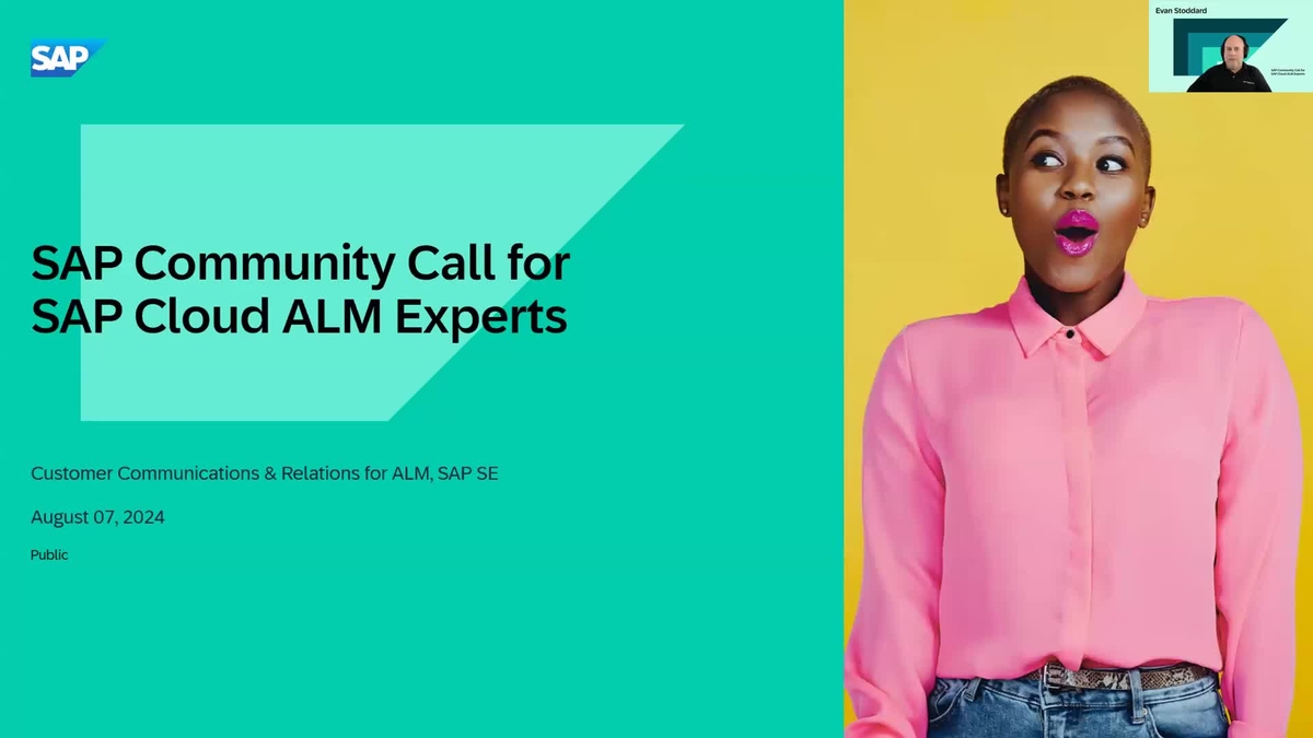 SAP Video - SAP Community Call for SAP Cloud ALM Experts August 2024