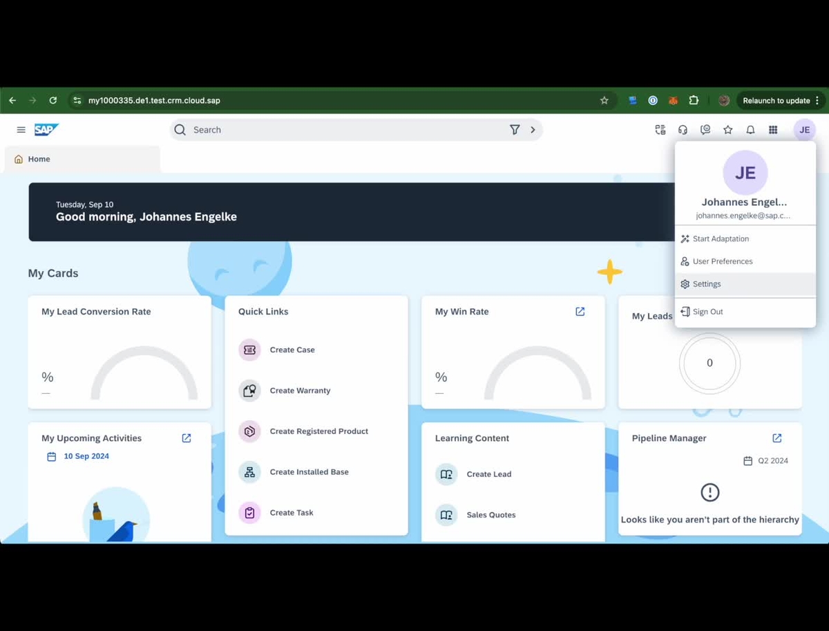 SAP Video - SAP Sales and Service Cloud V2 - Mashup Setup