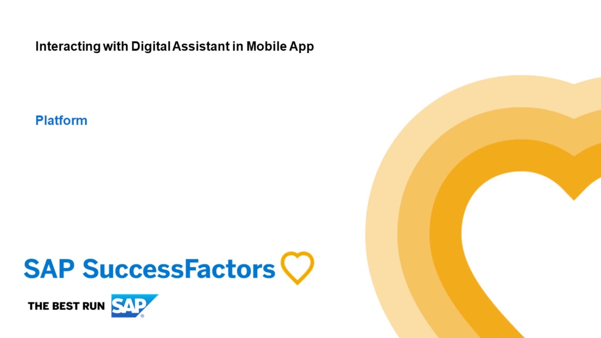 SAP Video - Interacting with Digital Assistant in Mobile App