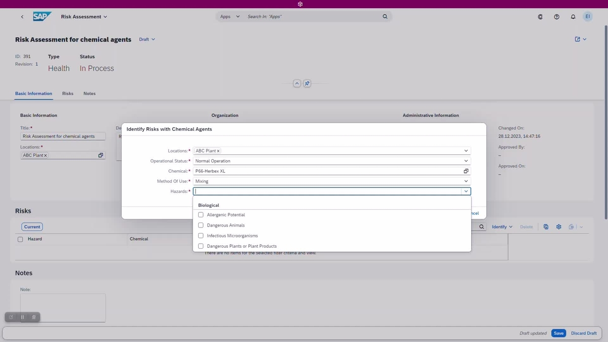 SAP Video - 2402 | Operational Risk Assessment for Chemical Hazards ...
