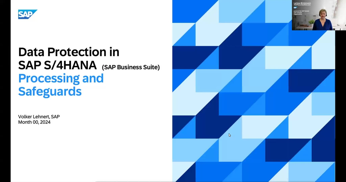 SAP Video - SAP Security Webcast in April Data Protection in SAP S4HANA -am