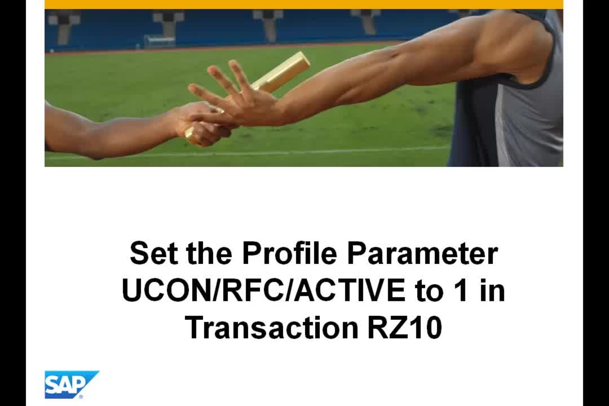 SAP Video - How to set the profile parameter for UCON