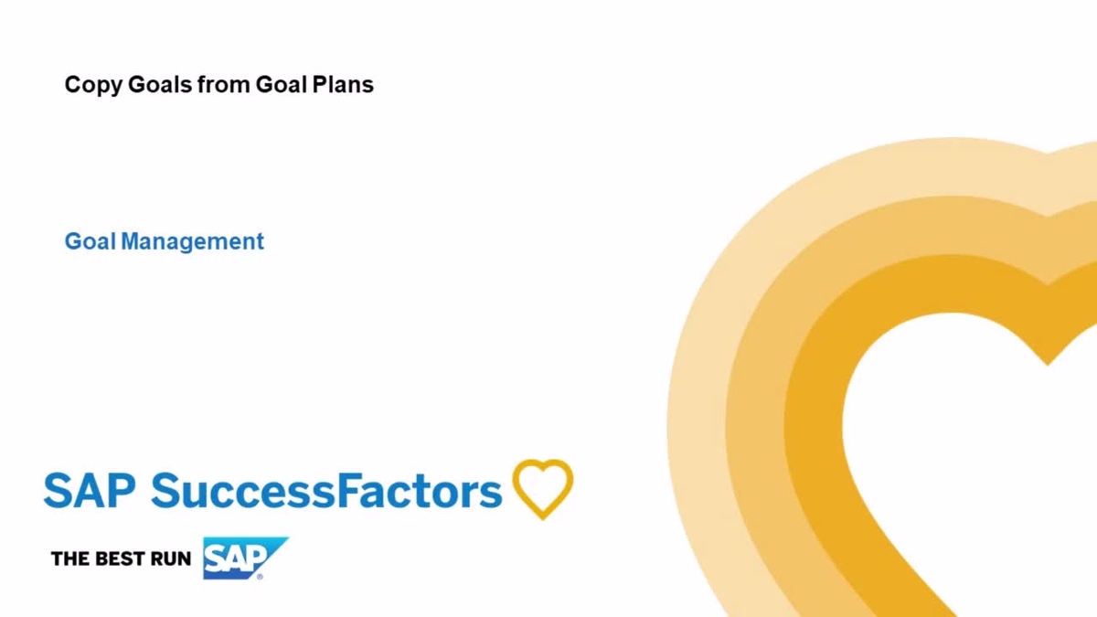 SAP Video - Copy Goals from Goal Plans