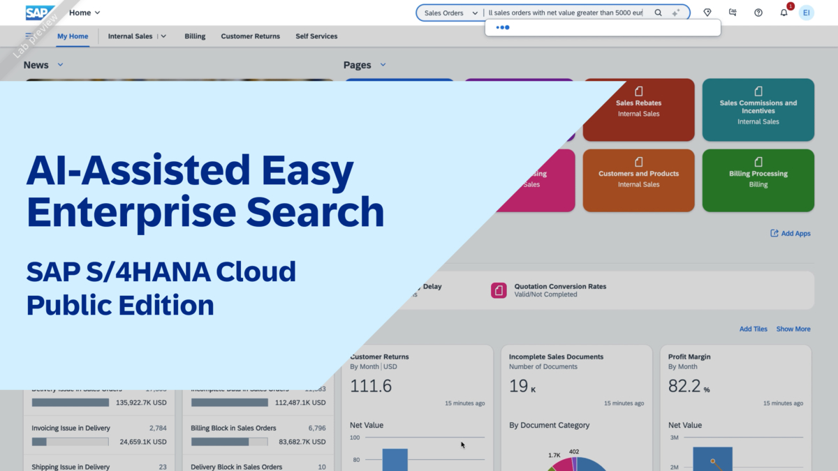 SAP Video - AI-Assisted Easy Enterprise Search in SAP S/4HANA Cloud ...
