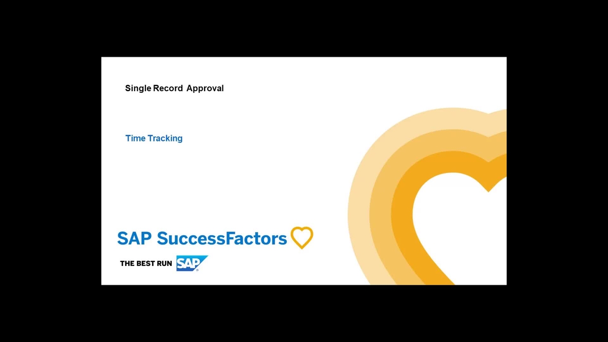 SAP Video - SAP SuccessFactors Time Tracking Single Record Approval