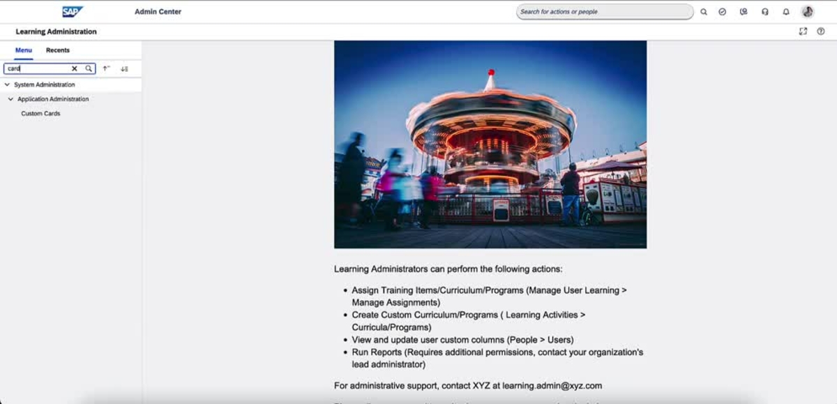 SAP Video - Custom Cards in the New Learning Experience