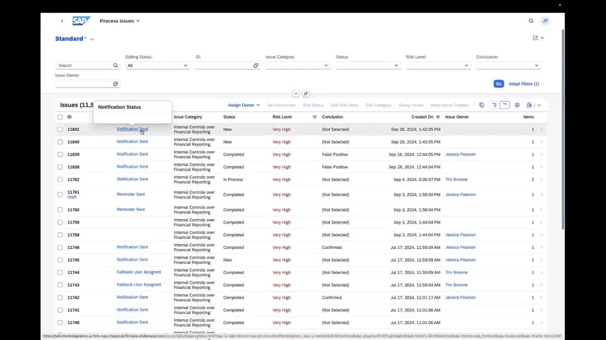 SAP Video - SAP Risk and Assurance Management - Automatic Issue Owner Determination and Notification