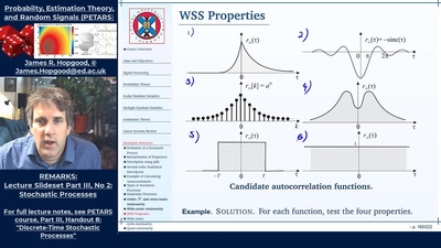 Topic 63: Properties of Autocorrelation sequences for WSS processes (PETARS, Chapter 8) - Media ...