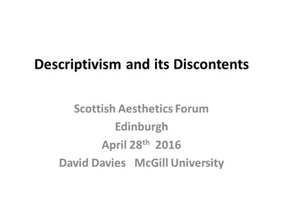 David Davies: Descriptivism and its Discontents - Media Hopper Create