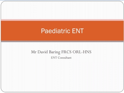 Paediatric ENT - Emergencies MBChB Yr5 - Media Hopper Create