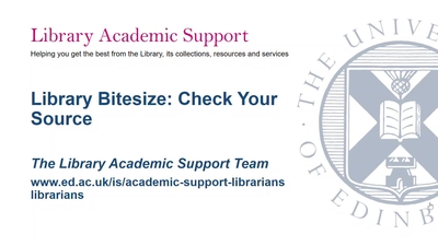 Library Bitesize: Check Your Source - Media Hopper Create