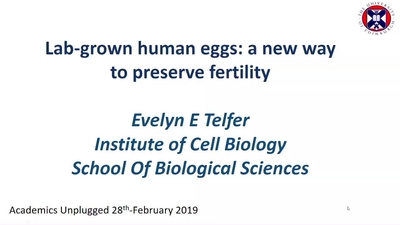 Lab-grown human eggs; Prof Evelyn Telfer - Media Hopper Create