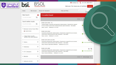 Using British Standards Online (BSOL) - The University of Sheffield ...