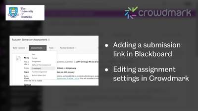 Crowdmark: setting up an assignment - The University of Sheffield Kaltura Digital Media Hub