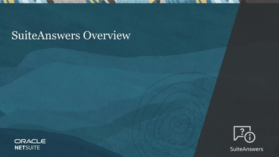 SuiteAnswers Overview - Oracle Video Hub