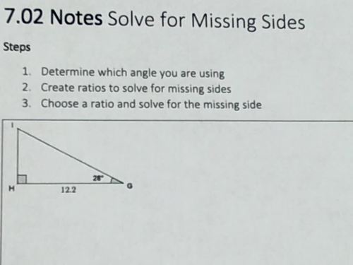 Solve for Missing Side Trigonometry by Hailey Triggs | TPT