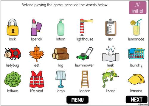 Speech Click It /l/ and /l/ Blends Articulation Game BOOM CARDS™ Speech ...