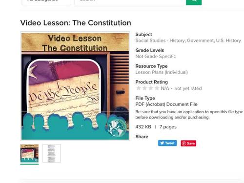 Video Lesson: The Constitution by Social Studies Studio | TPT