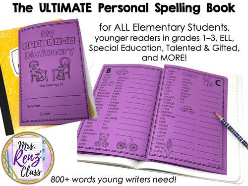 Spelling Dictionary for Younger Students PRINT & DIGITAL 900+ words