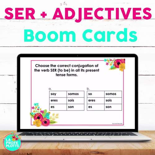 Digital Task Cards for Adjectives & SER | Boom Cards | Distance Learning