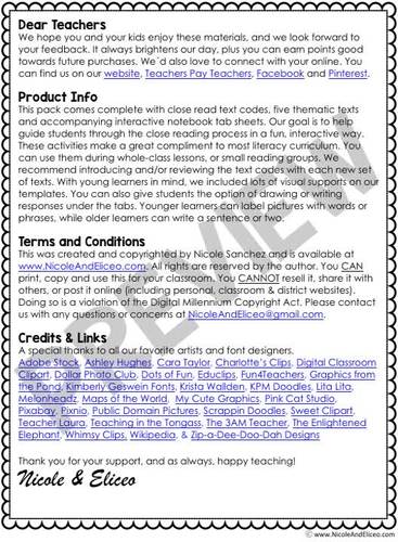 Desert Animal Close Reading Interactive Notebook by Nicole and Eliceo