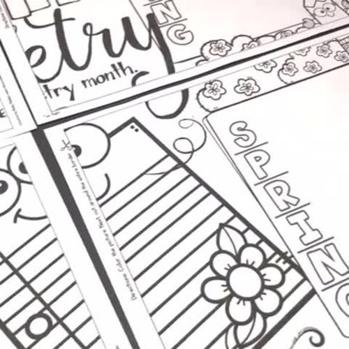 Poetry Month: Spring Acrostic Poem Partner Poster: 4-Panel ...